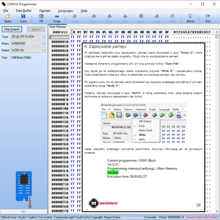 Programator EEPROM FLASH na CH341 nowa poprawiona wersja - Sklep msalamon
